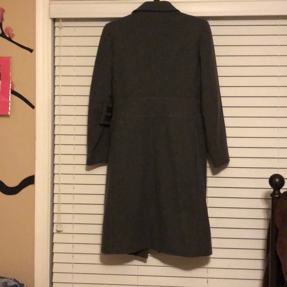 Express | Jackets & Coats | Express Long Grey Wool Coat Wvelcro Strap ...
